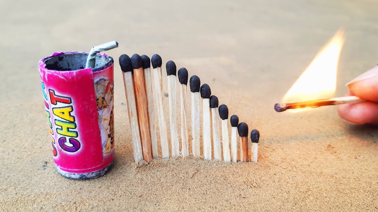 DIWALI chit put pop crecars in Machistic Chain dominos reactions - YouTube