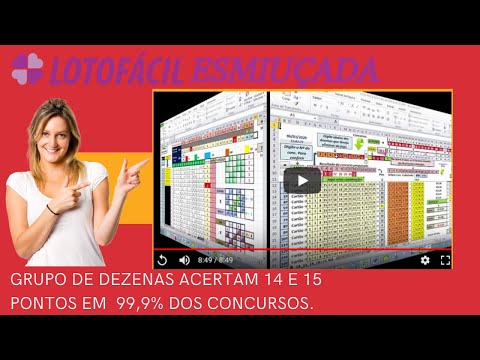 GRUPO DE DEZENAS QUE ACERTAM 14 E 15 PONTOS  EM 99,9% DOS CONCURSOS DA LOTO FÁCIL.