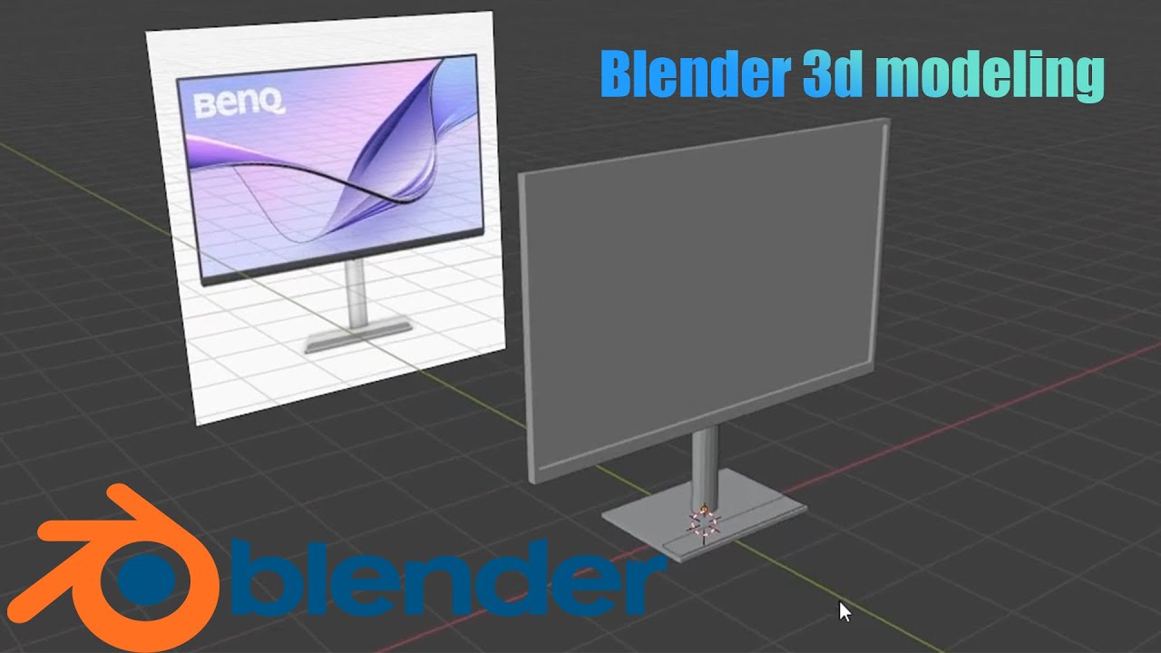 3d modeling in blender (monitor model ) - YouTube