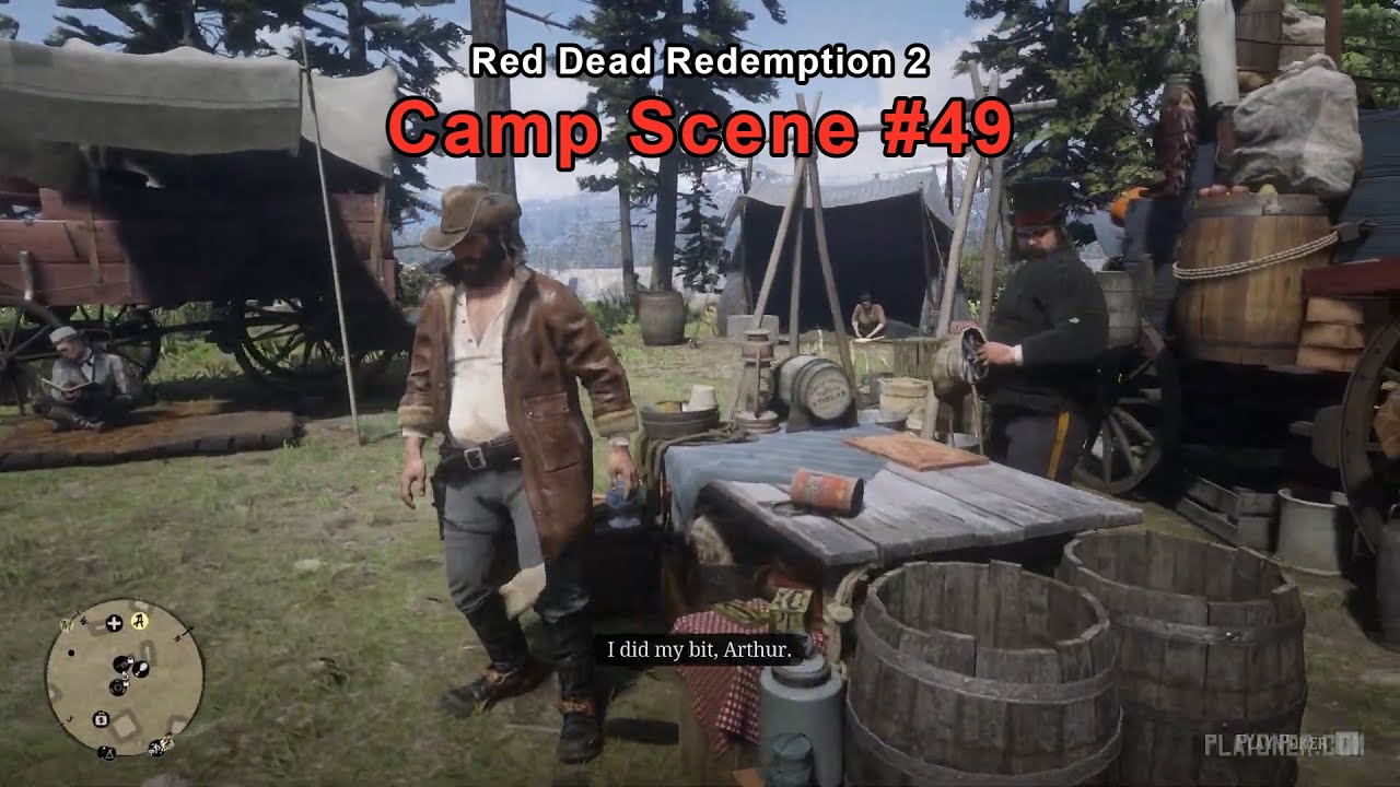 Bill brings a fish to the camp - Camp Scene #49 - Red Dead Redemption 2 ...