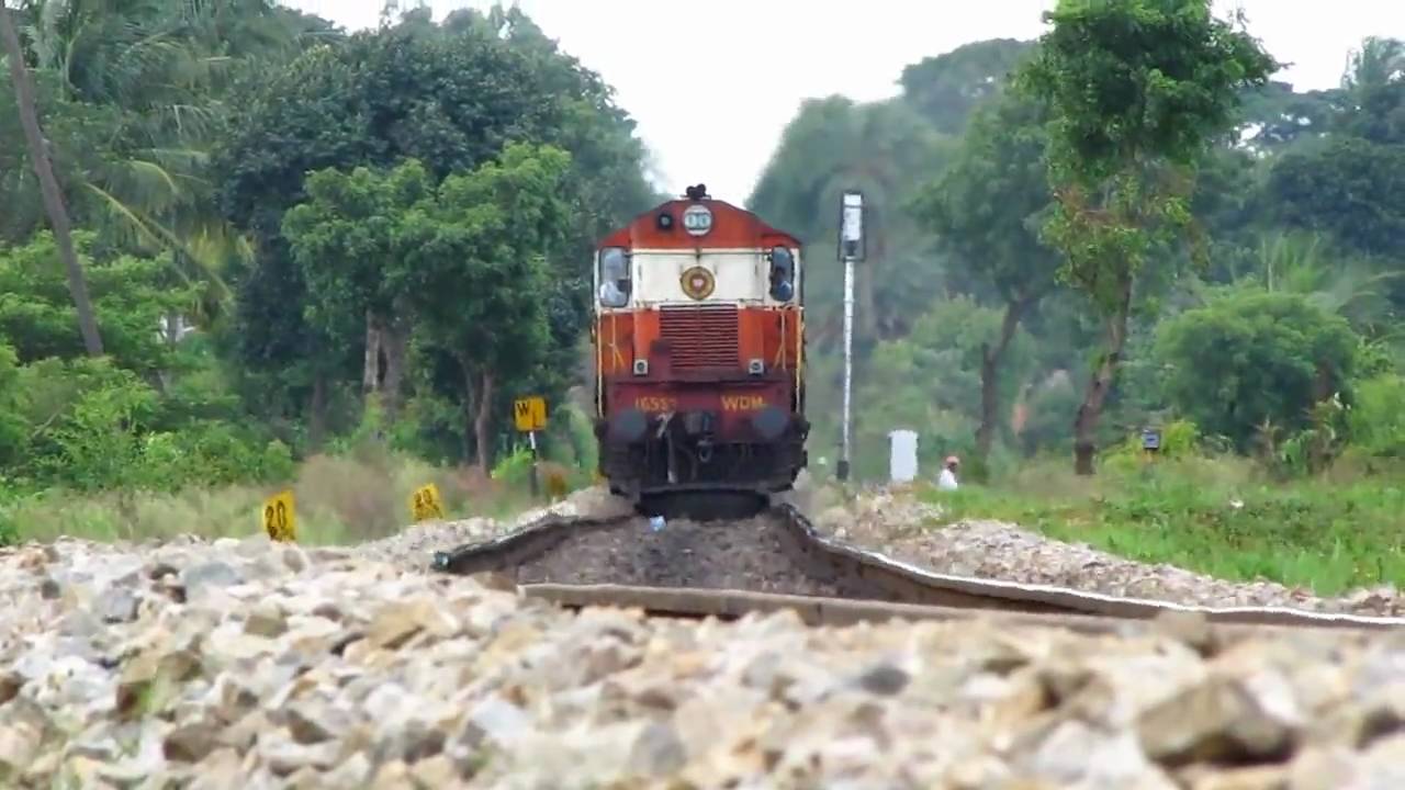 Front View: Furious WDM3A Blasting at Top Speed - YouTube