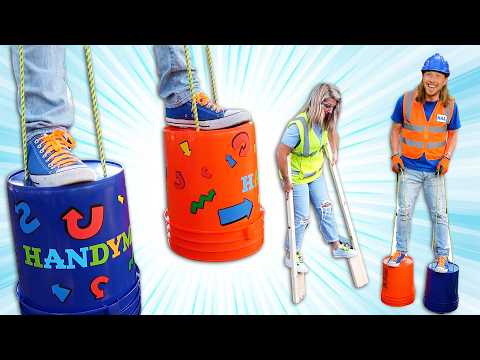Handyman Hal Builds Bucket Stilts! | Fun DIY Building Project for Kids | Tools are Cool