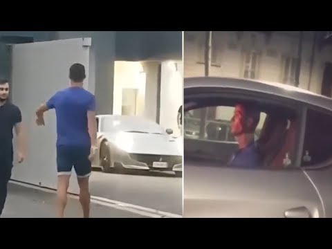 Cristiano Ronaldo driving a car after training [OMG its ferrari]