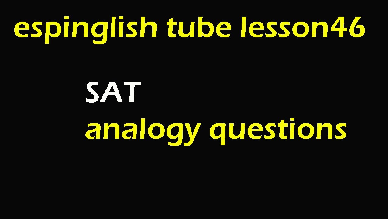 SAT challenging ANALOGY questions... - YouTube