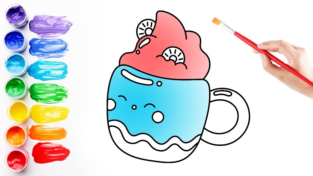 How to Draw a Colourful Cocoa | Cocoa, drinking coffee, drawing a cup ...