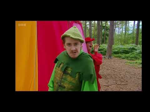 Everytime Robin Hood says 'That minstrel has got to go!' on Gigglebiz