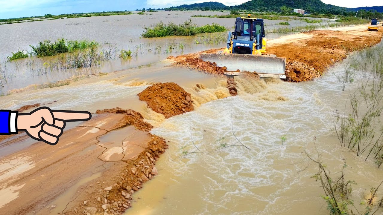Nicely Work Massive Landfill!! Transforming a Road Dumping & Dozer in ...
