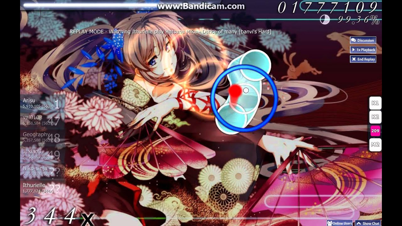 osu! - Hatsune Miku - Dance of many [Hard] - YouTube