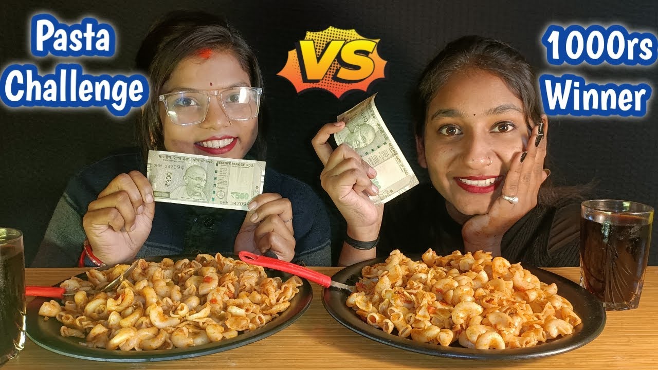 4 Minutes Pasta Eating Challenge | Win 1000 RS Pasta Challenge 🤑 | Red ...
