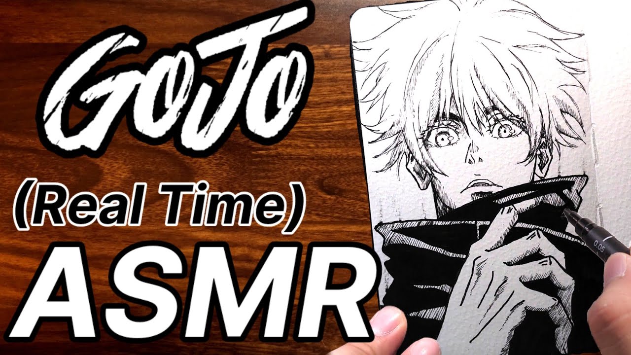 [ASMR] Drawing GOJO SATORU 五条 悟 (Real Time) _ Jujutsu Kaisen - YouTube