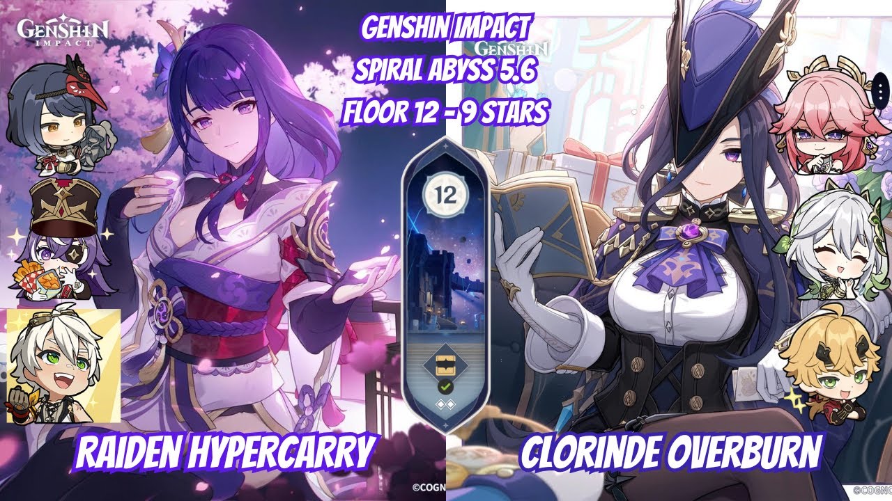 C6 Raiden Hypercarry & C1 Clorinde Overburn - Spiral Abyss 5.6 ...
