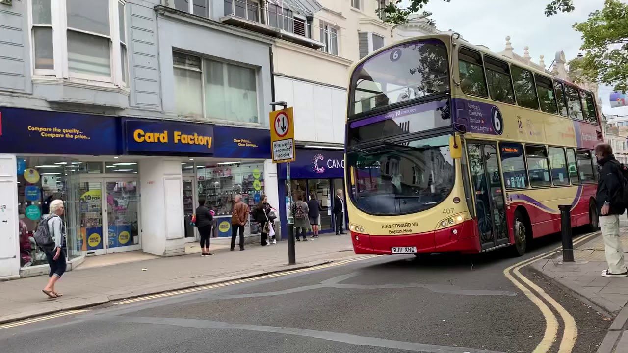 BRIGHTON & HOVE BUS ROUTE 6 DEPARTING WESTERN ROAD BRIGHTON - YouTube
