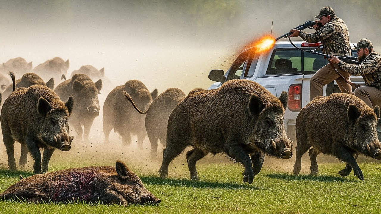 Hunter Discovers Wild Boar Hiding in Grass – Tense Farm Battle Begins ...