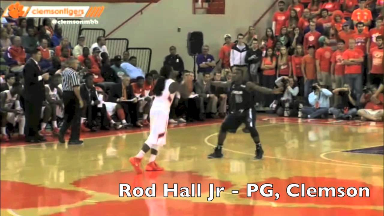 Random Highlights of Augusta's Rod Hall Jr (Clemson PG) - YouTube