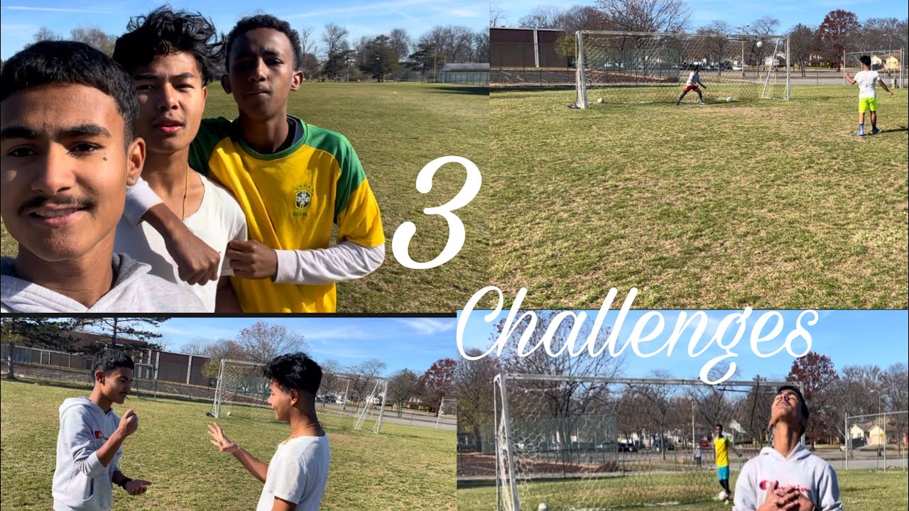 Soccer challenges w/ friends | penalty kick | juggling | Touches - YouTube