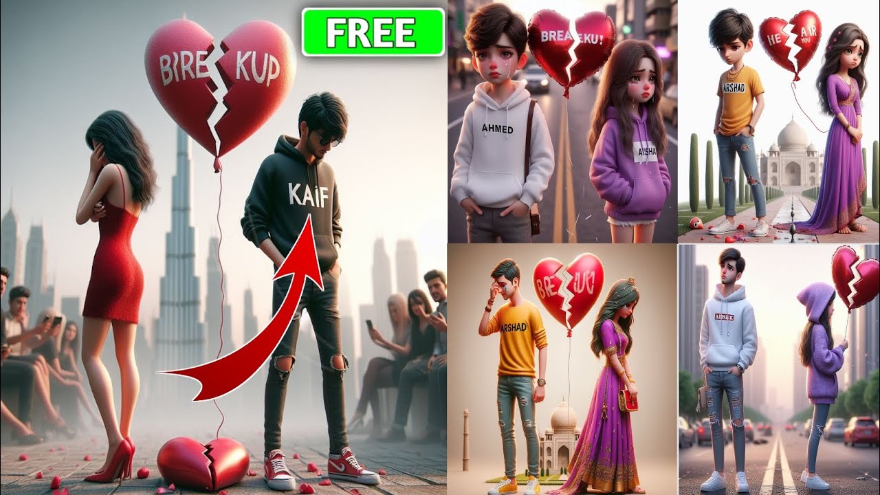 Create A 3D Couple Broken Heart Sad Video Editing |Microsoft Bing Ai ...