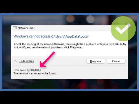 Windows Cannot Access  - Error Code 0x80070043  - The Network Name Cannot Be Found - Fix