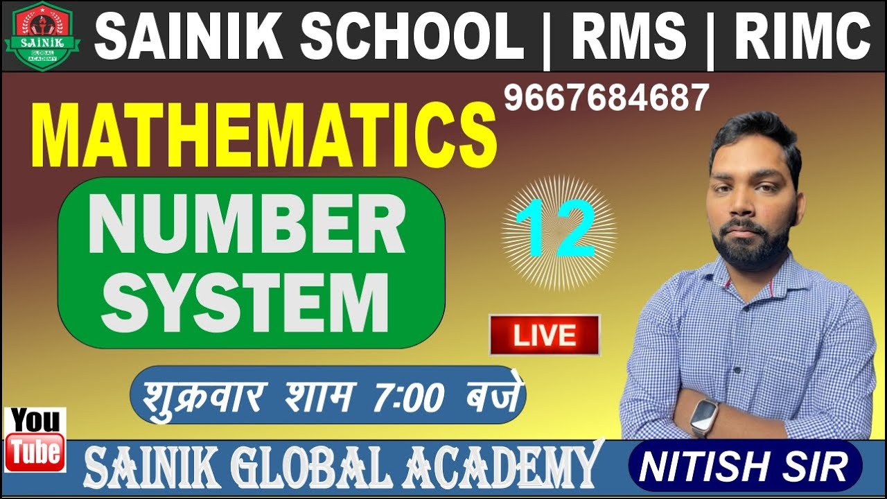 Maths Number System | Part-12 | Sainik School | RMS | Sainik Global ...