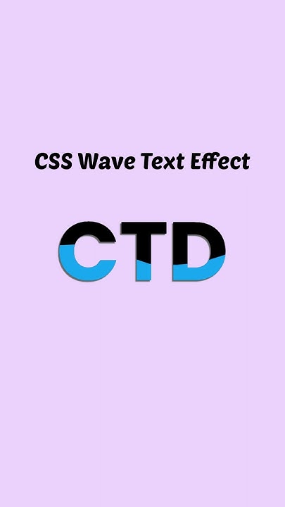 CSS Text Water Wave Effect || CSS water wave Animation - YouTube