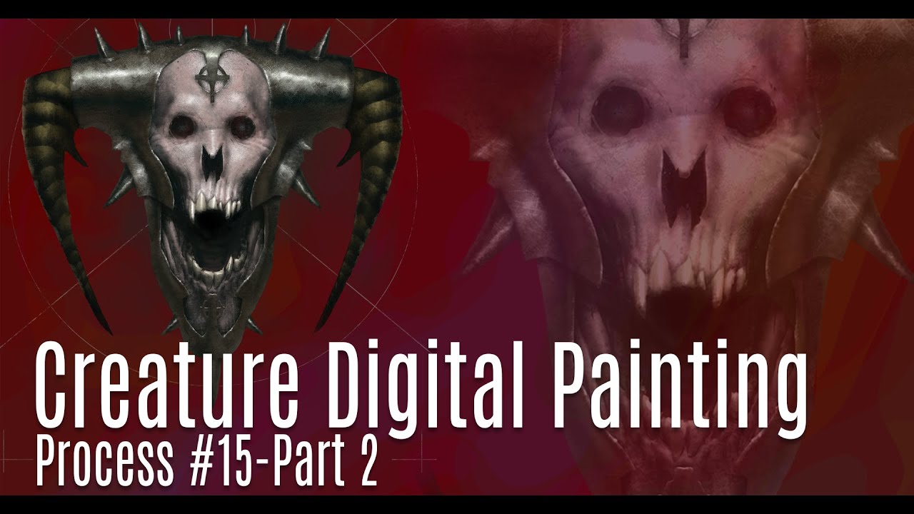 Creature Digital Painting - Process #015 in Photoshop - Part 2 - YouTube