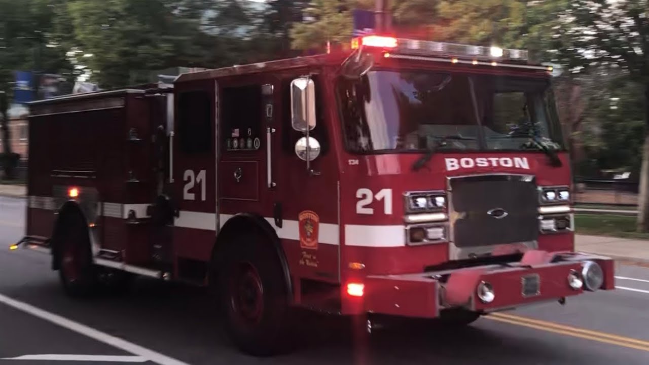 Boston Fire Engine 21 Responding - YouTube