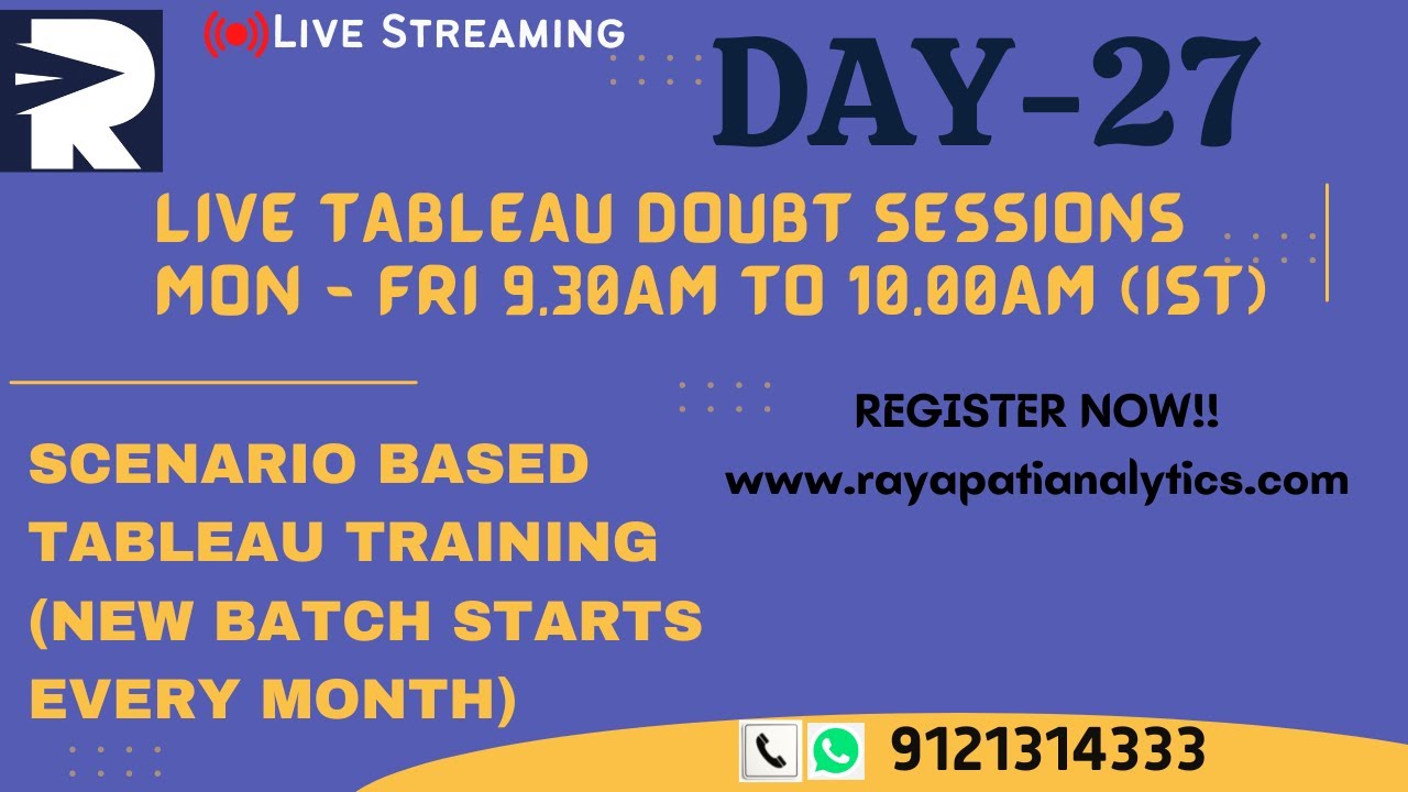 Day 27 Free Tableau Daily Live Doubts Session| Tableau Training - YouTube