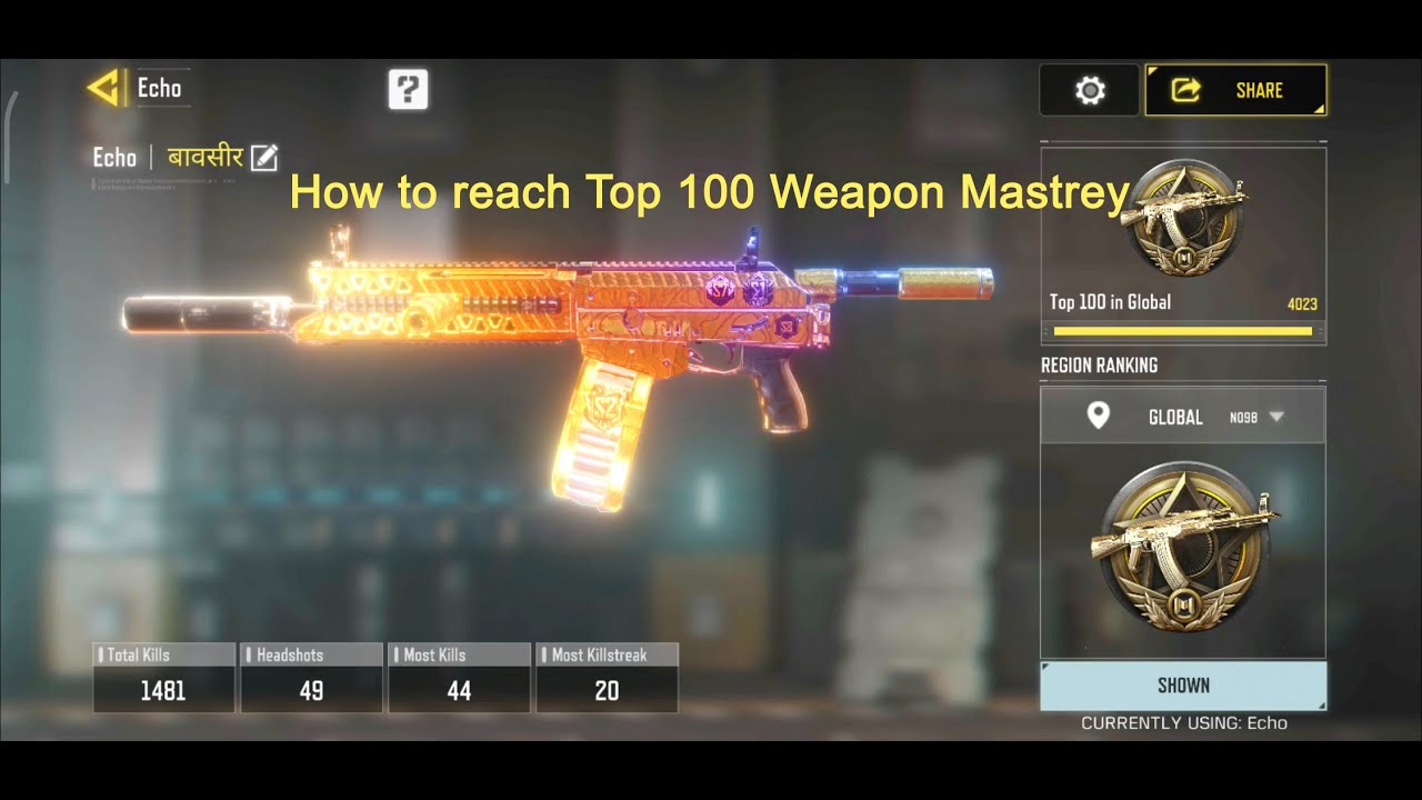 How to reach Top 100 Weapon Mastrey in CoDm - YouTube
