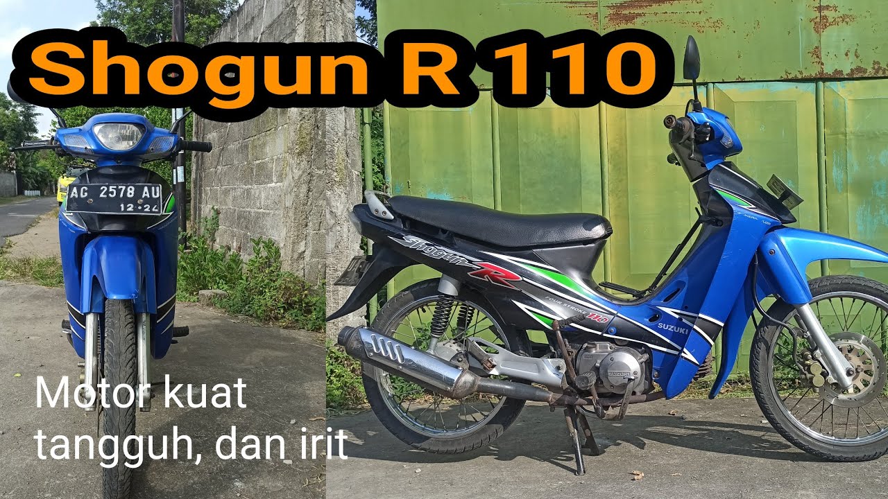 Suzuki shogun 110 R biru hitam standart original - YouTube