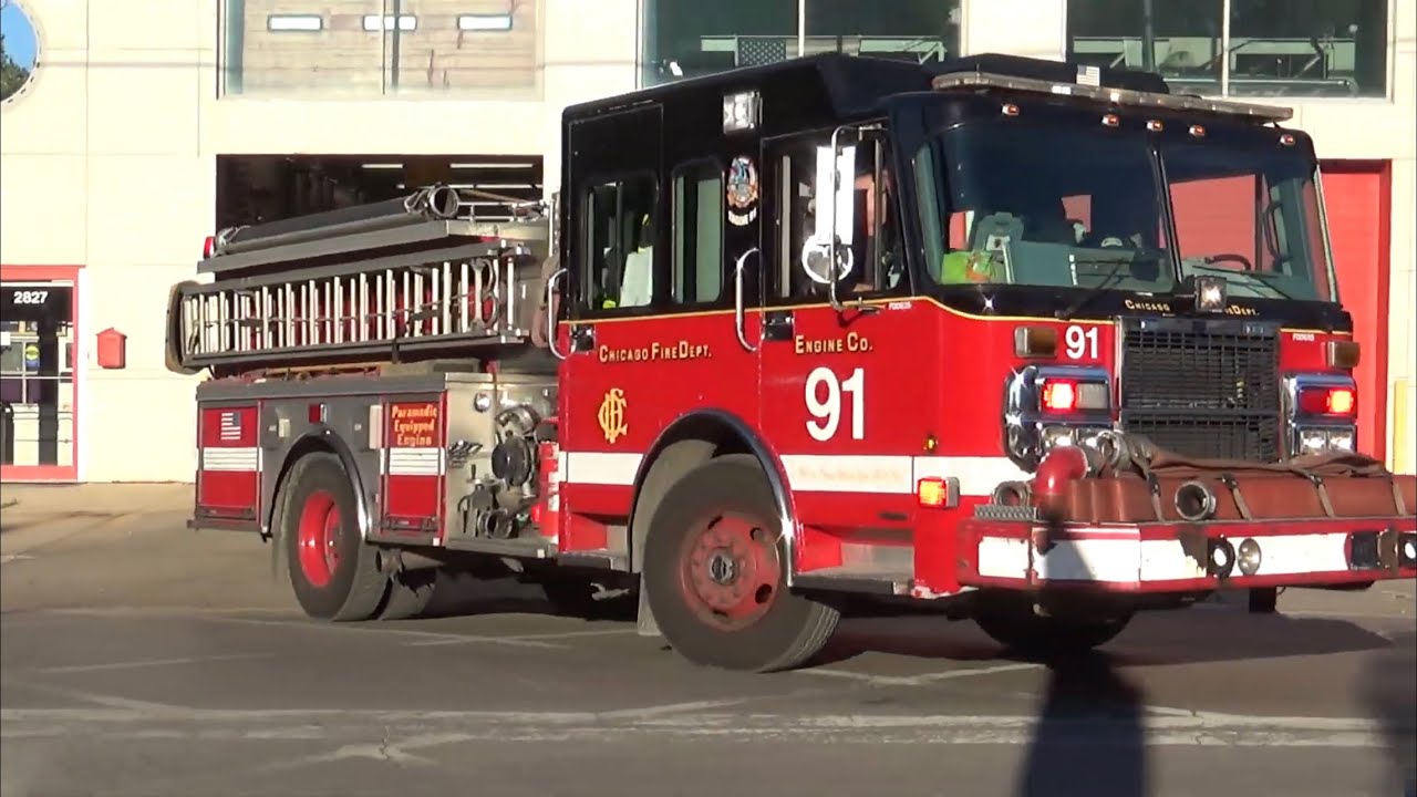 Chicago Fire Dept Engine 91 Responding - YouTube