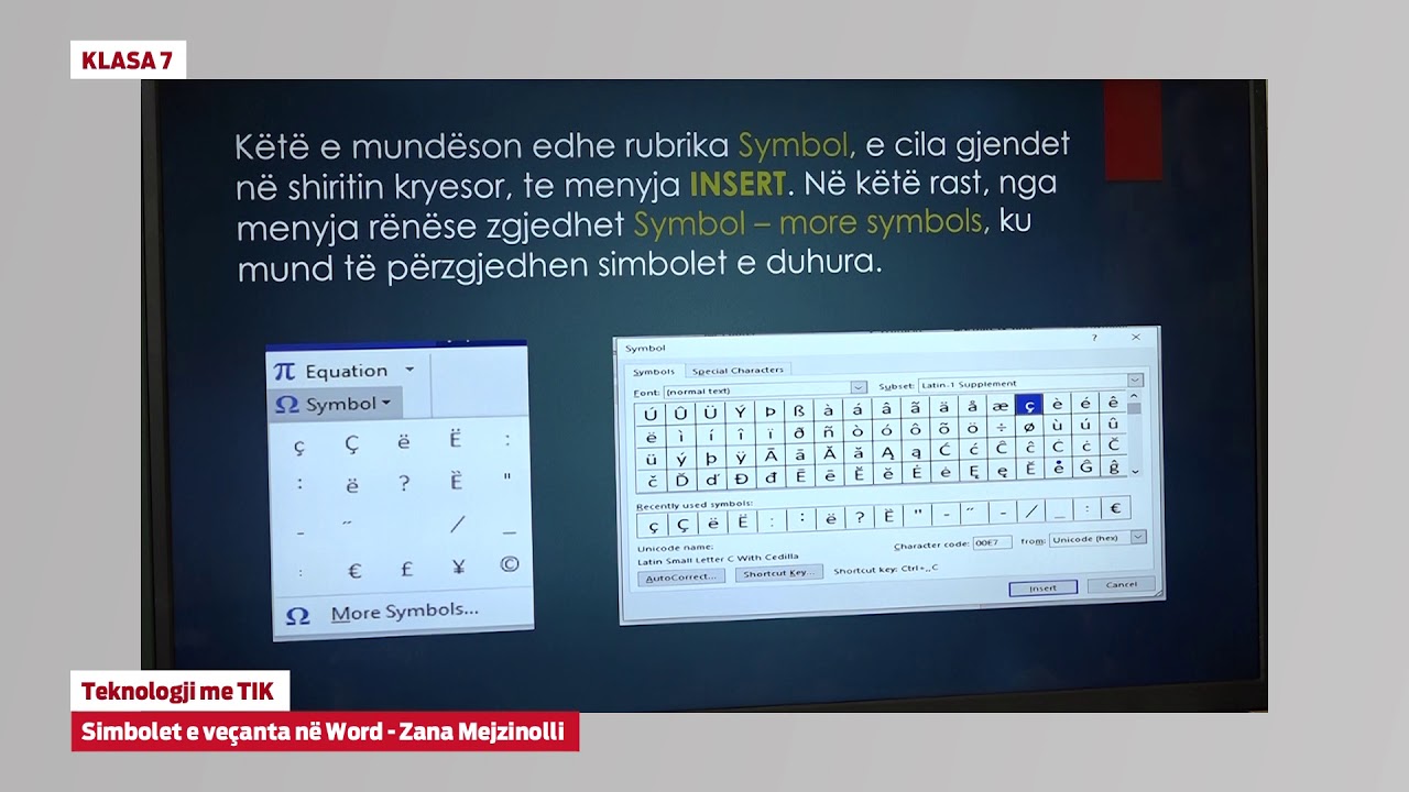 7637 - Teknologji me TIK - Simbolet e veçanta në Word - YouTube
