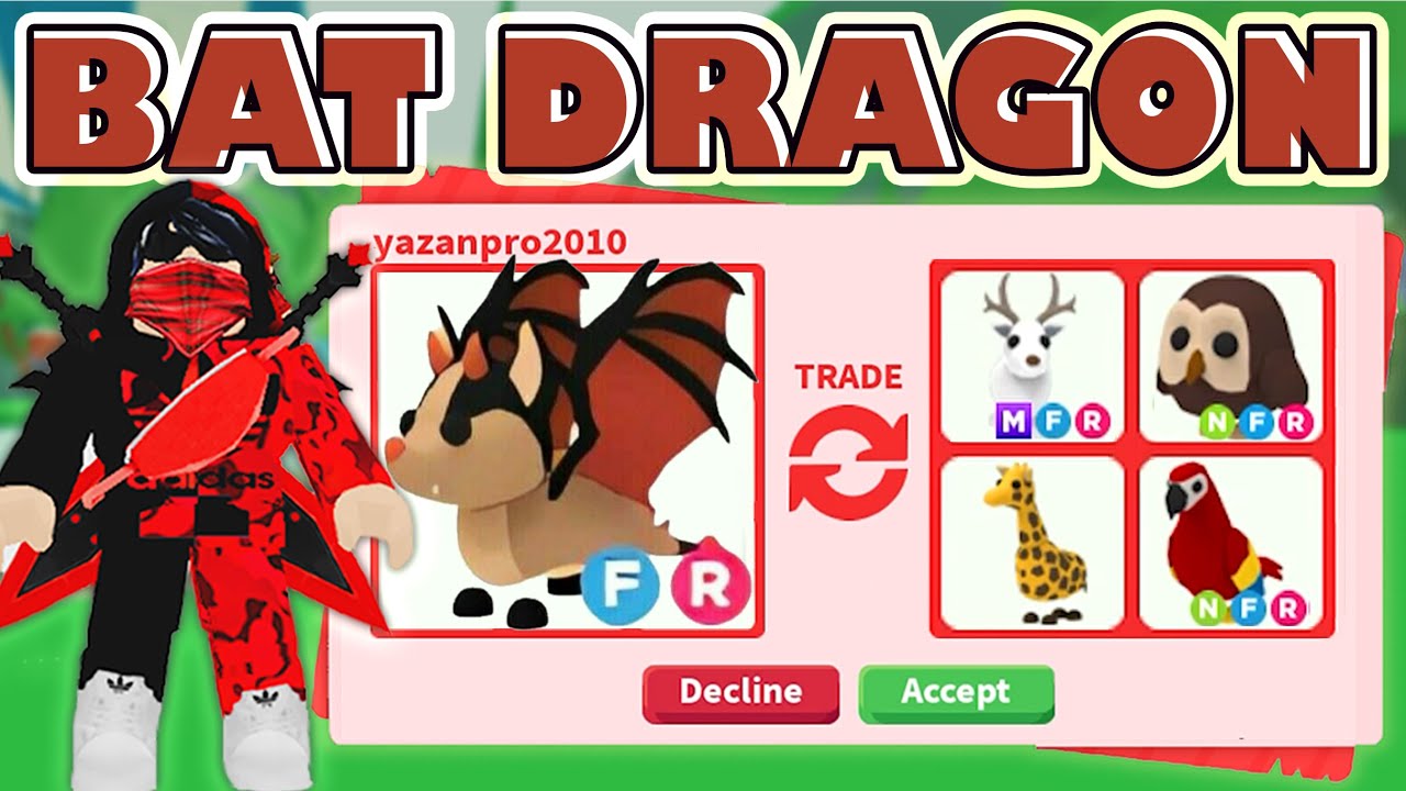 20 BIG WIN 😍🔥 TRADING BAT DRAGON IN ADOPT ME! ROBLOX - YouTube