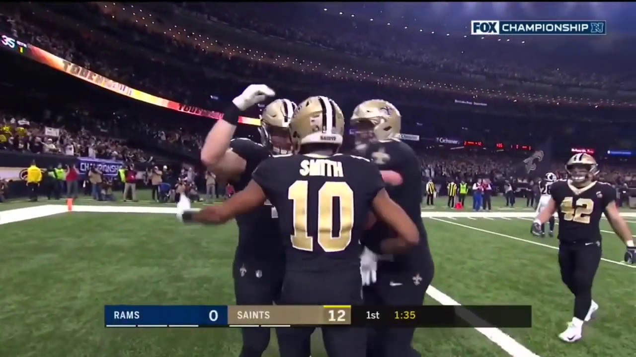 Los Angles Rams vs New Orleans Saints NFC Championship | First Half ...