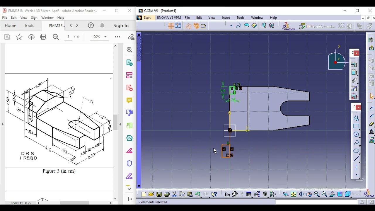CATIA TUTORIAL 3D SKETCH 1 FIGURE 3 - YouTube