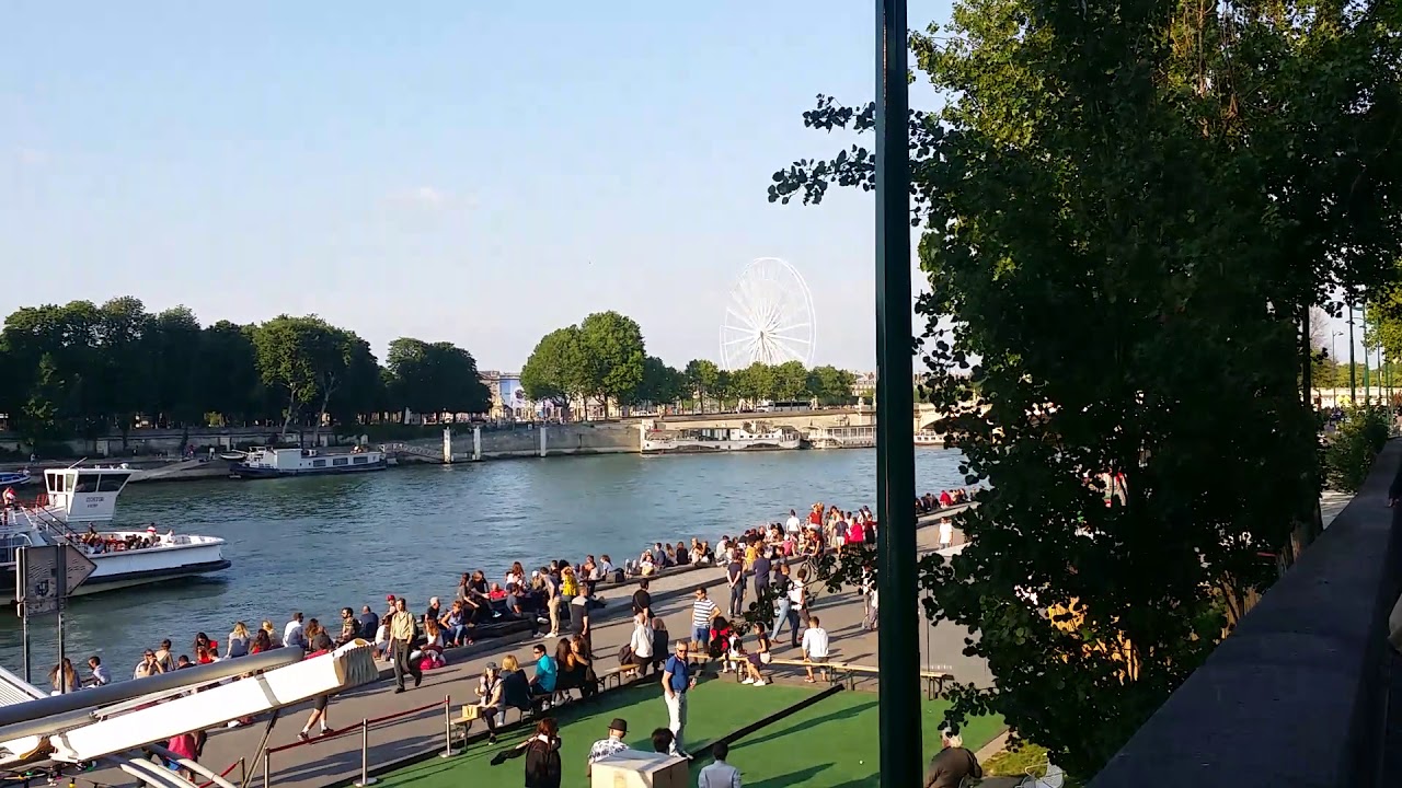 Seine river side park and streets of Paris - YouTube