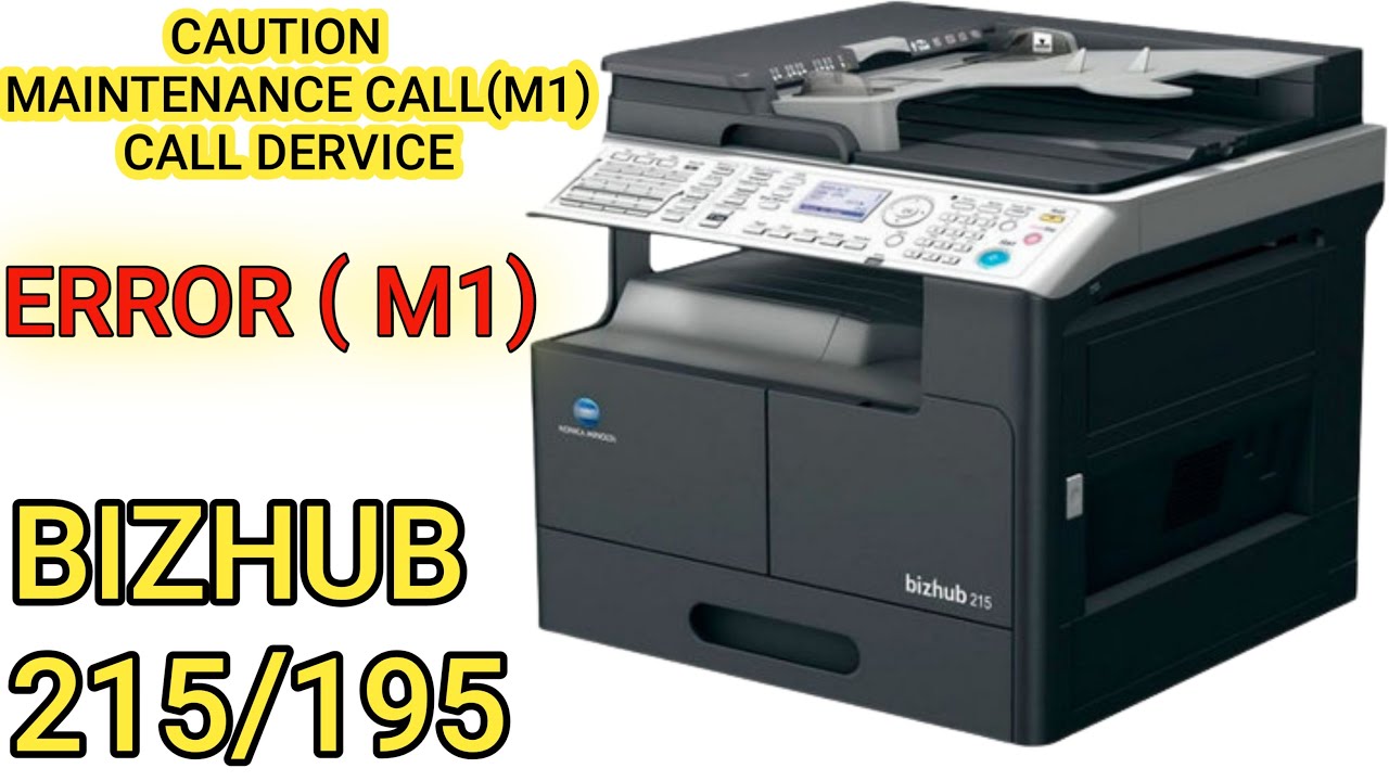 Konica Minolta Bizhub 215/195 How to clear Maintenance Count M1 - YouTube