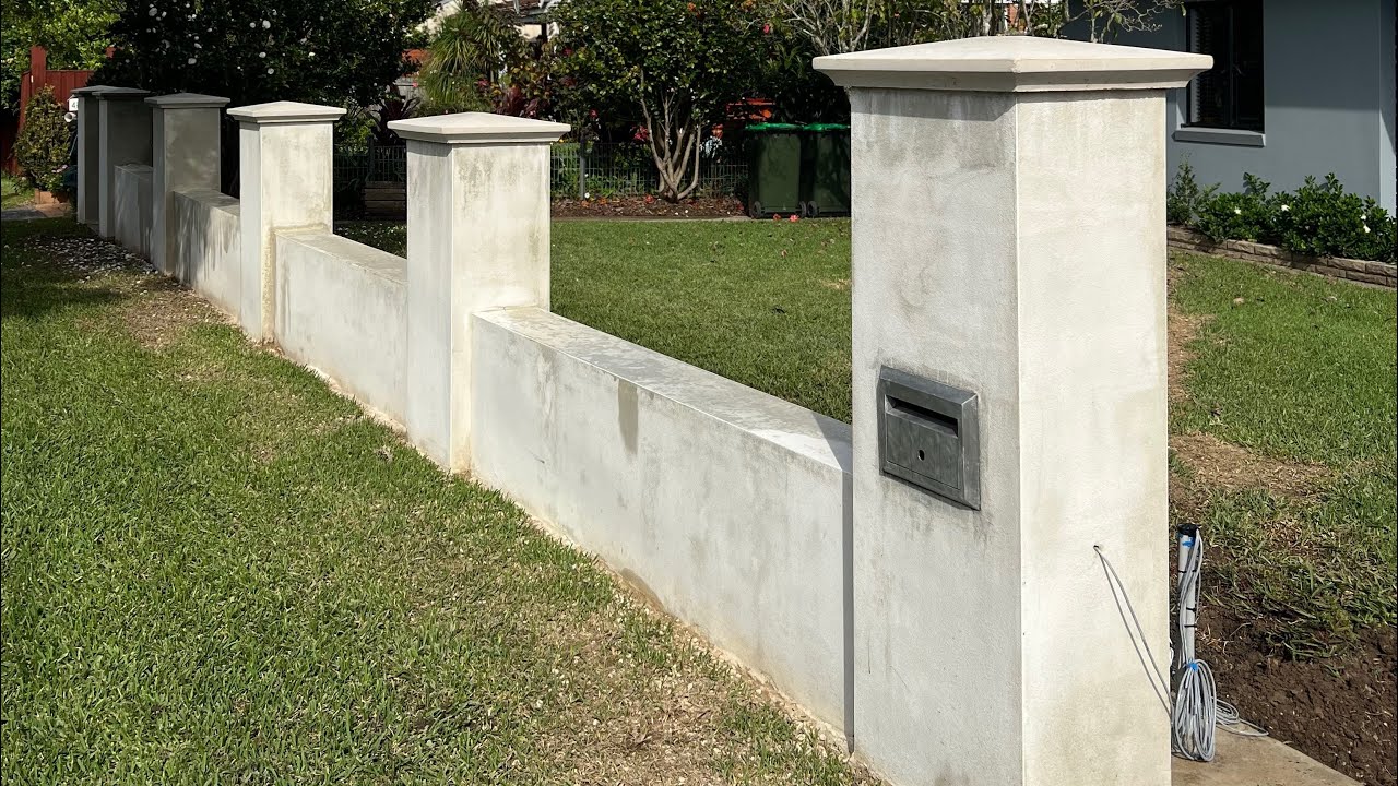 Brick fence build with render: COB BRICKLAYING #construction #viral # ...