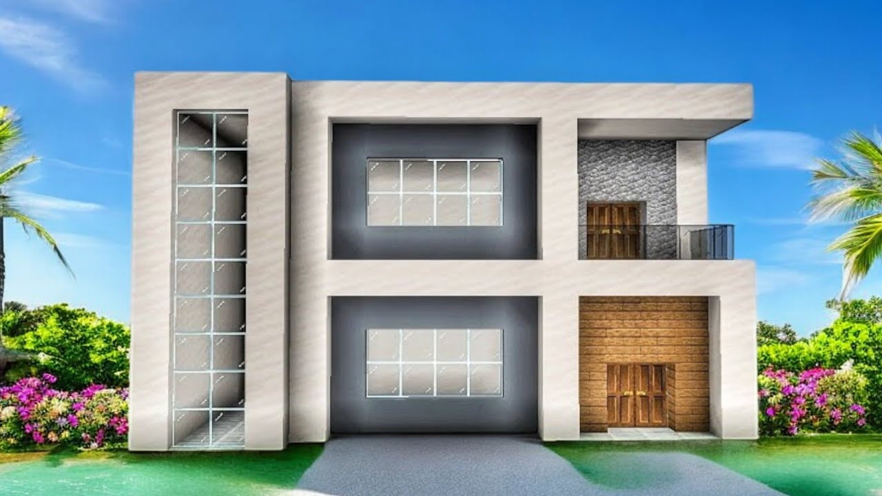 Minecraft Beautiful Modern House Tutorial 🏠🏠🏠 - YouTube