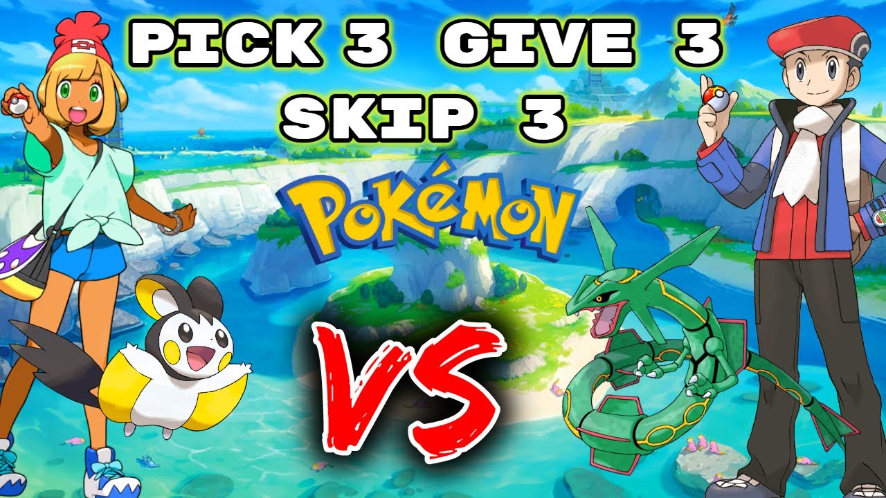 We Pick 3 Give 3 and Skip 3 RANDOM WILD POKEMON... THEN WE FIGHT ...