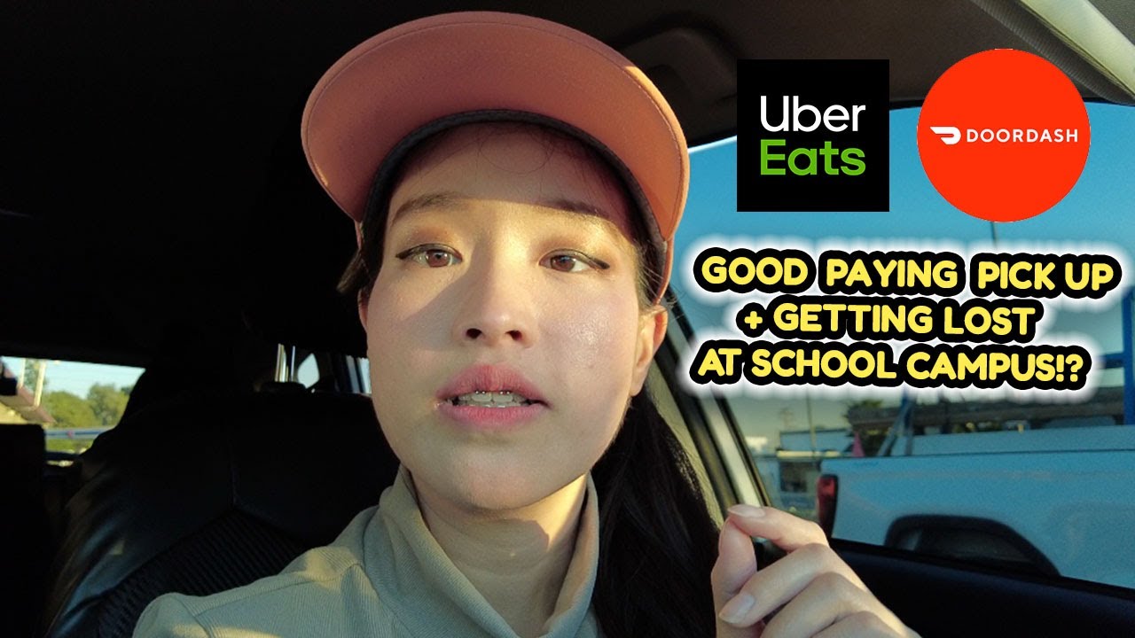 High Pay Grocery Pick-Up + Gettin Lost School Campus Delivery! Uber Eats Ride Along Door Dash L ...
