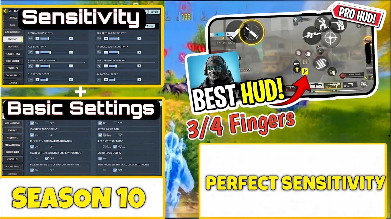 Perfect Sensitivity Settings + Pro Basic Settings | COD Mobile Season ...