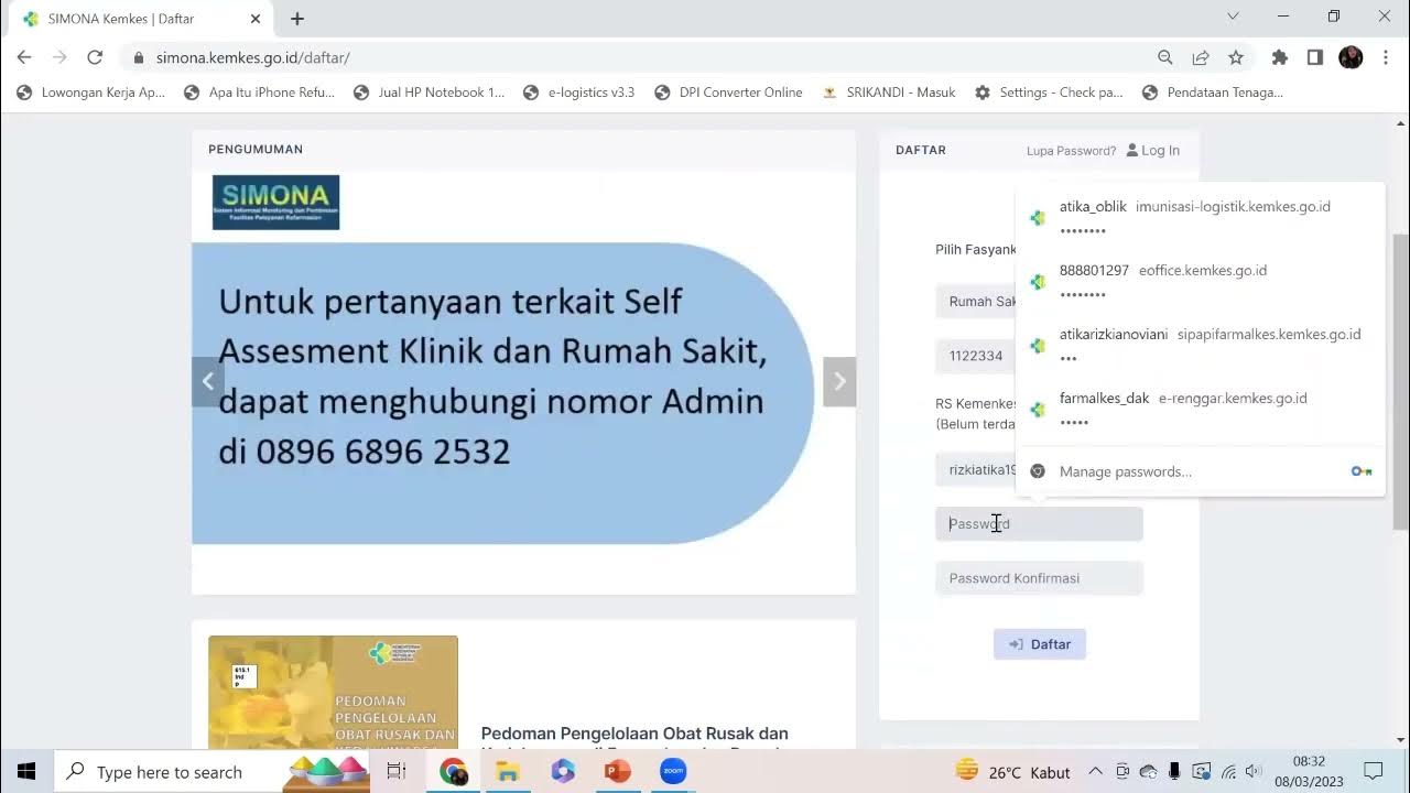 Tutorial Registasi, Pelaporan Bulanan, dan Self Assesment SIMONA Rumah Sakit - YouTube