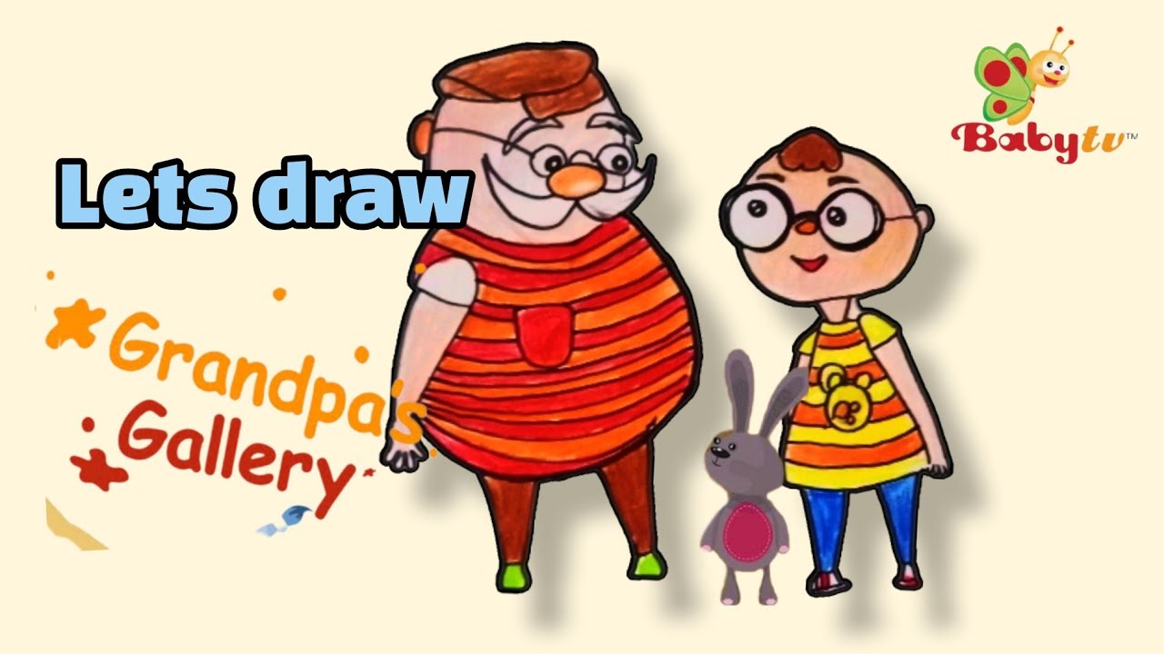 How to draw Grandpa's Gallery @babytv - YouTube