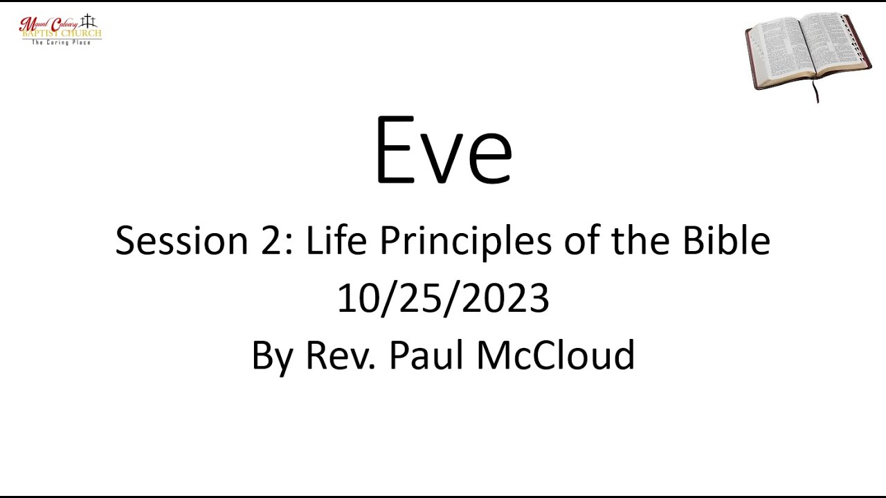 Session 2: Eve--Life Principles from the Bible - YouTube