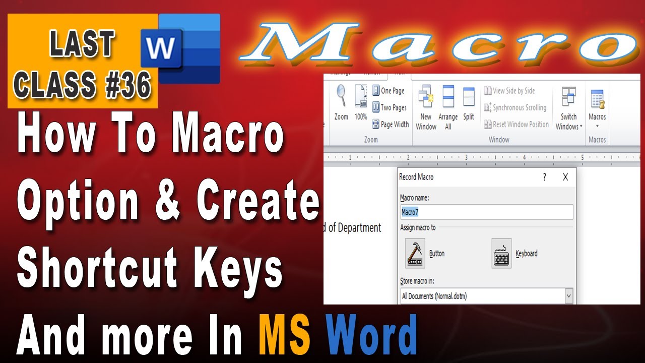 How To Use Macro In MS Word Complete View Tab Class 36 YouTube How To Use Macro In MS Word Complete View Tab Class 36 YouTube