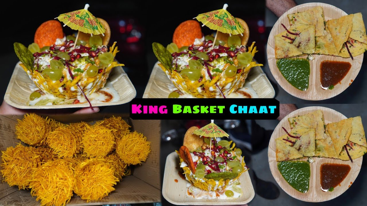 Chaupati King Colourful Basket Chaat || King Chilla Chaat || Agra ...