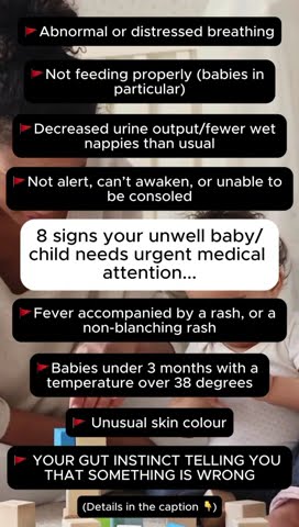 🚨 8 RED FLAGS in an Unwell Baby/Child #emergency #redflag #parenting # ...