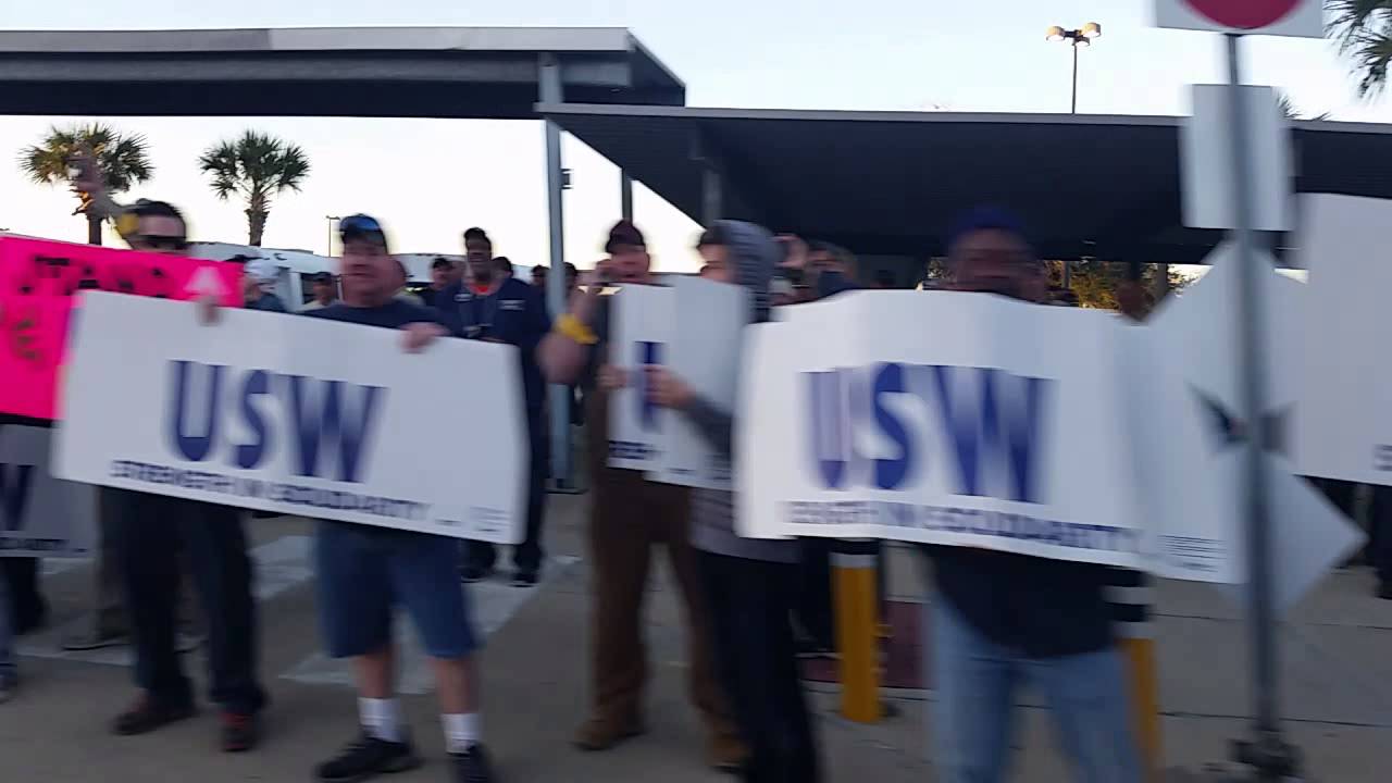 USW Local 13-1 Rally at Marathon GBR 1-28-15 before the 2015 USW strike ...