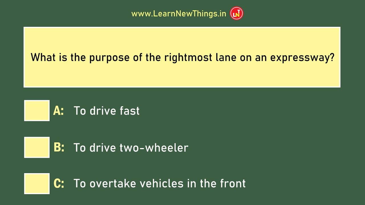 Indian Driving Licence Test Questions & Answers - Set 12/12 | RTO Exam ...