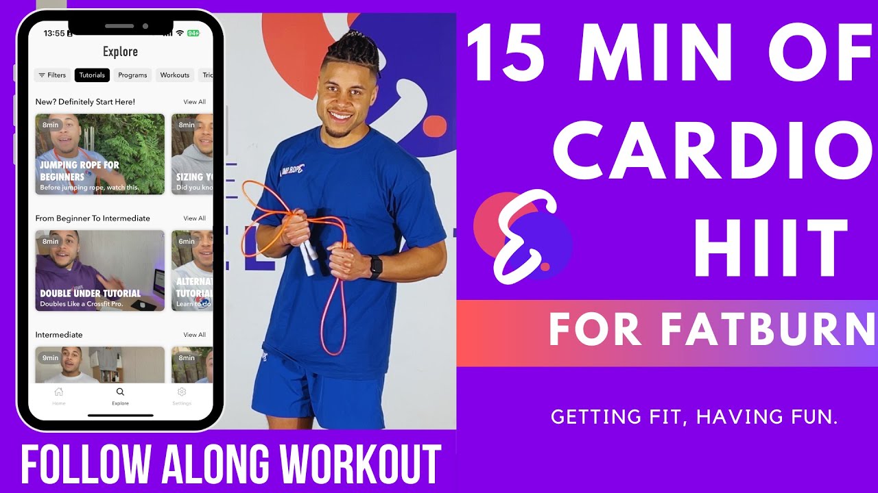 15 MIN Jump Rope Cardio HIIT Workout - YouTube