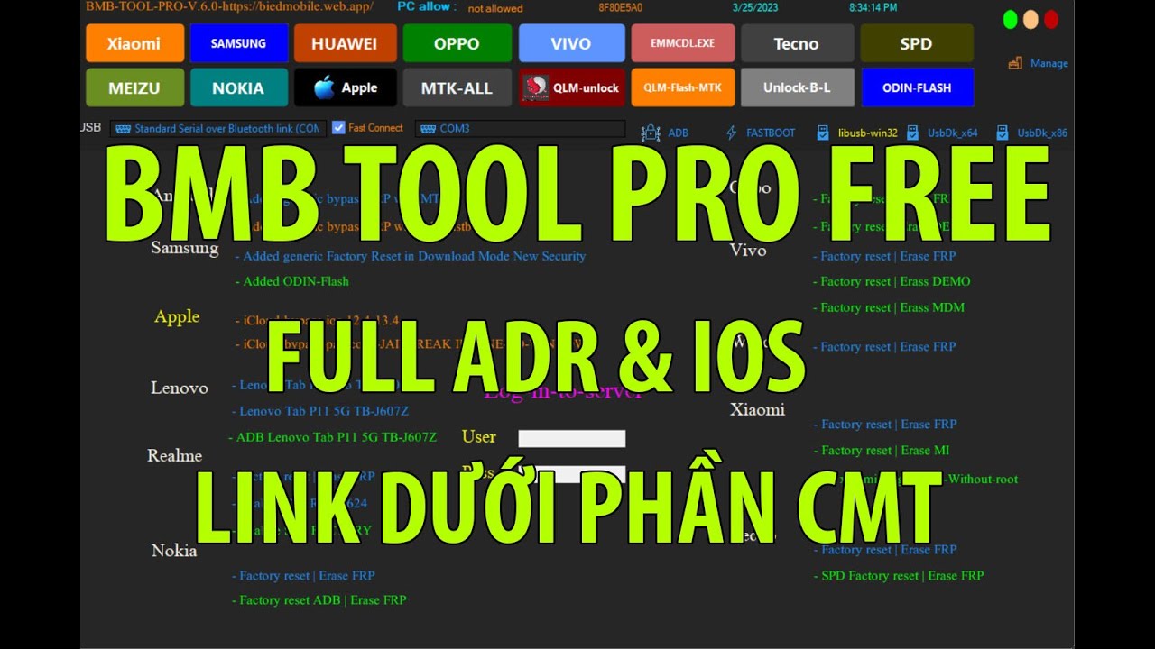[NEW] BMB TOOL PRO FREE BYPASS IPHONE & ADR OK - YouTube